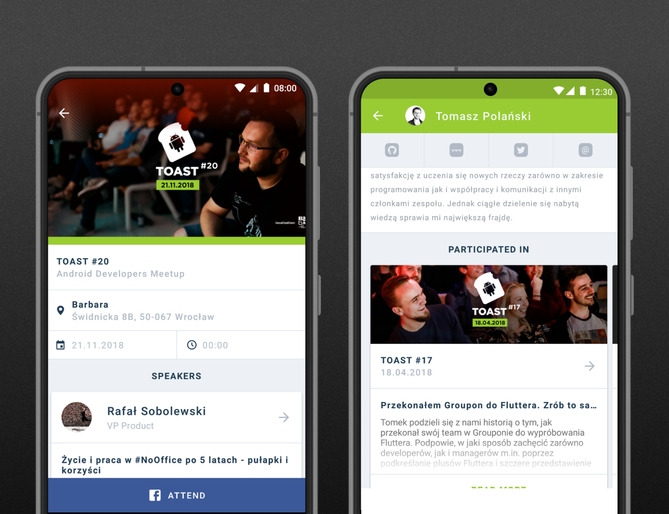 Toast App – Event App for Android Developers Meetup | Our Clients